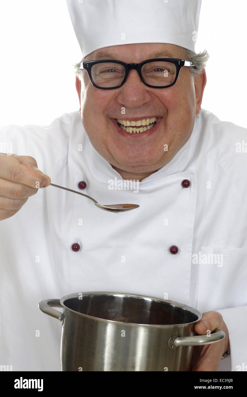 A cook is happy with his meal Stock Photo - Alamy