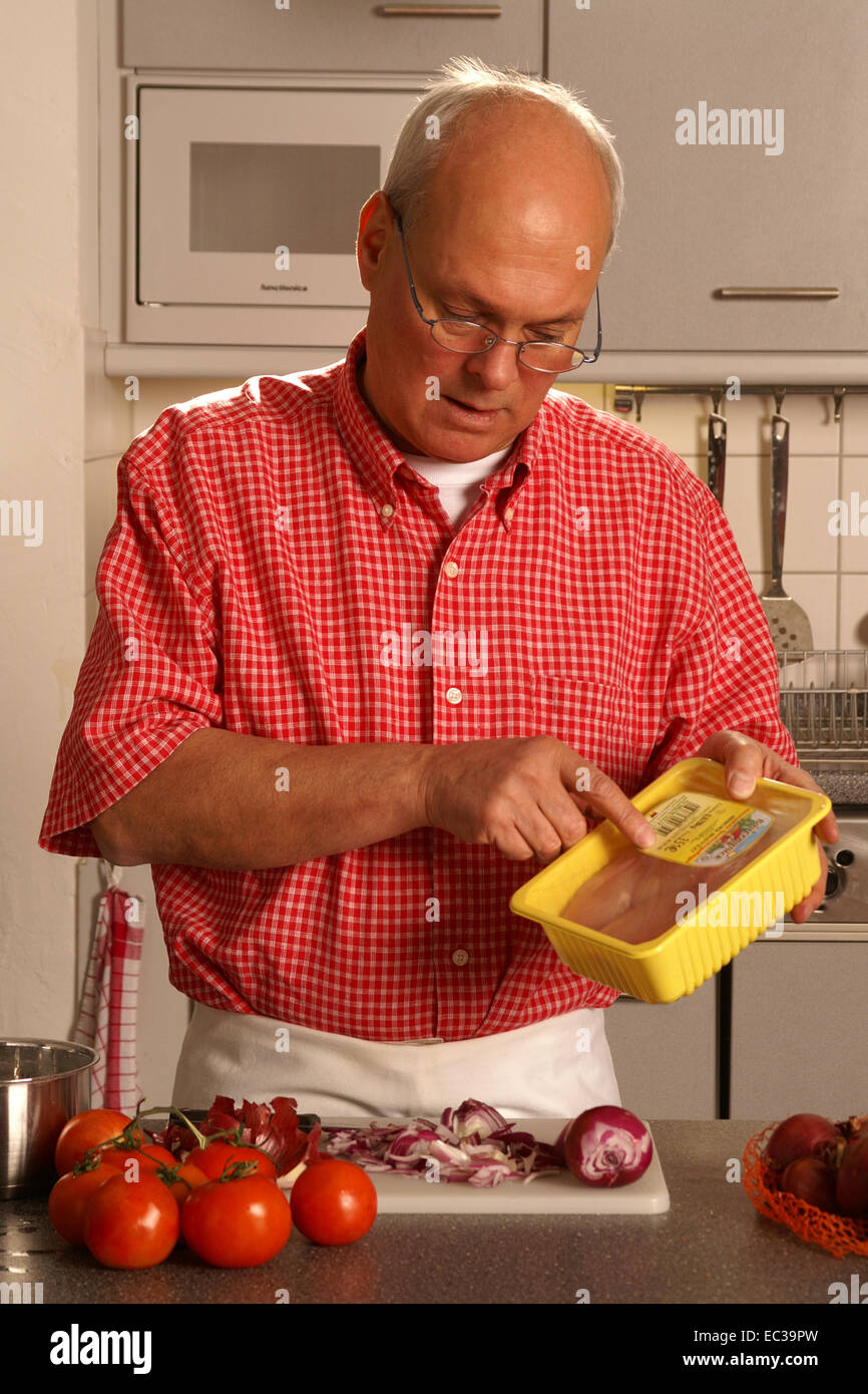 elderly man in kitchen Stock Photo - Alamy