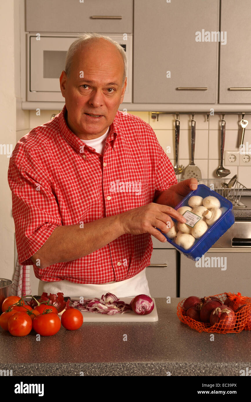 elderly man in kitchen Stock Photo - Alamy