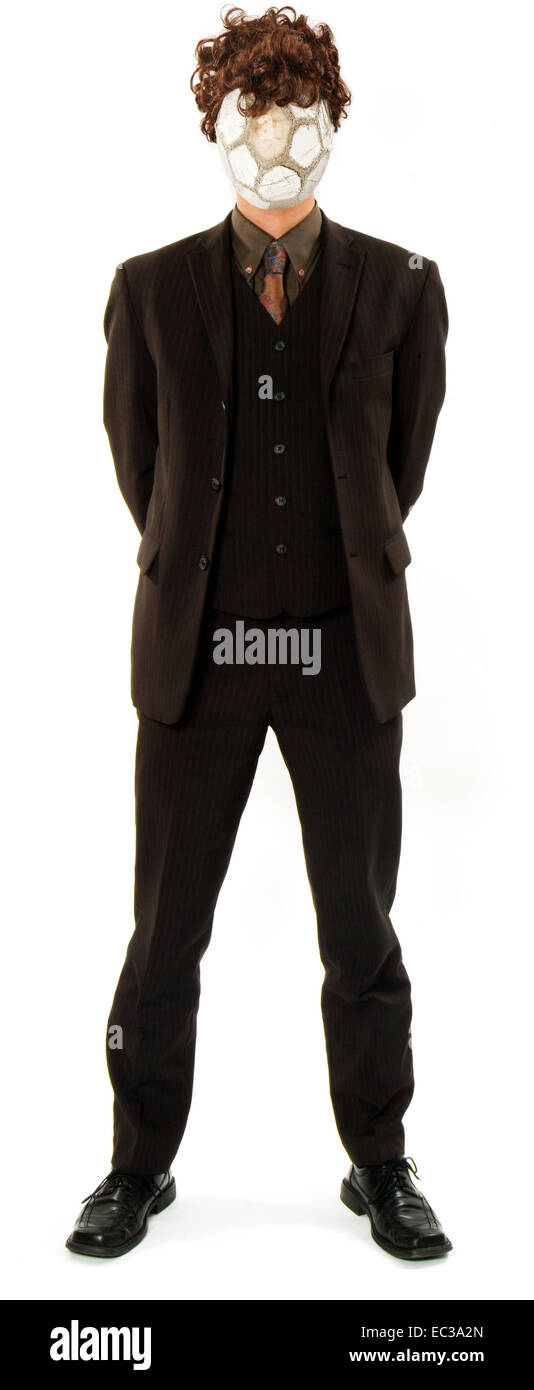 Man with Football Head, Soccer Stock Photo - Alamy