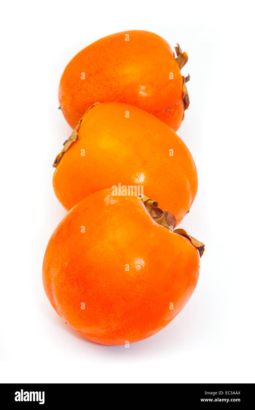 Persimon or Sharon fruit isolated on a white studio background Stock ...