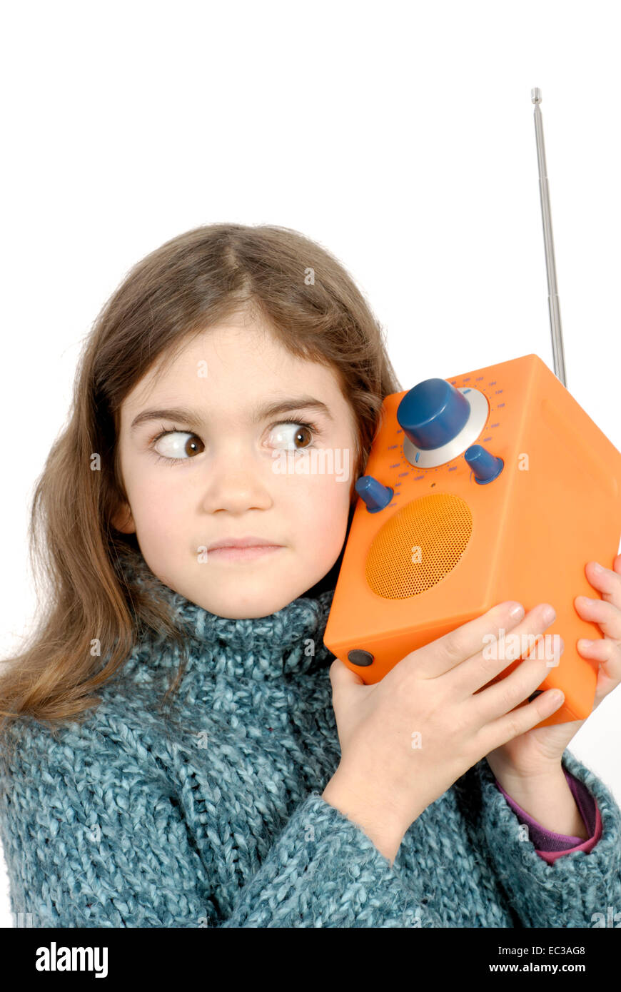 Child is listening to the radio hi-res stock photography and images - Alamy