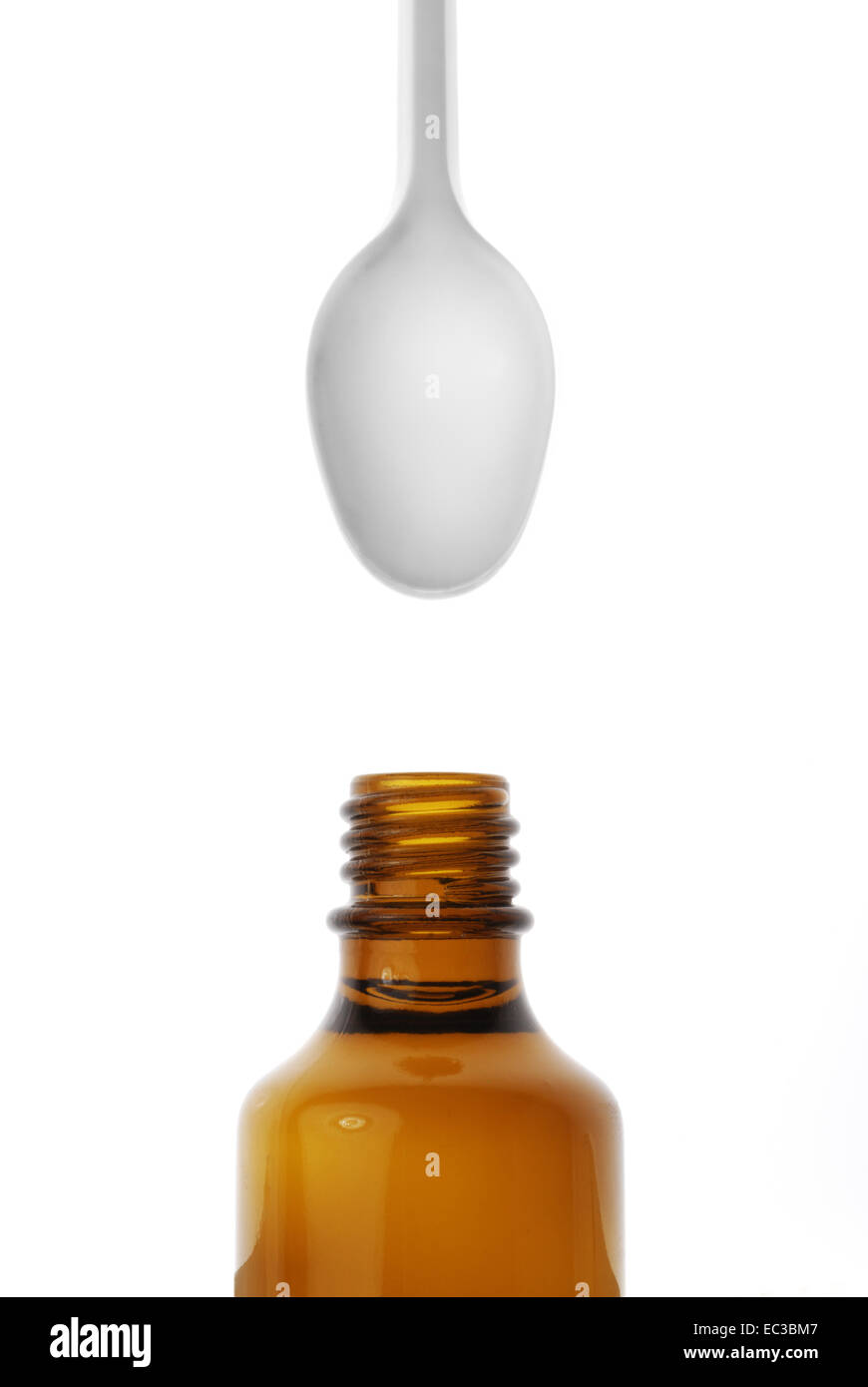 Isolated Bottle of Medical Liquid Stock Photo - Alamy