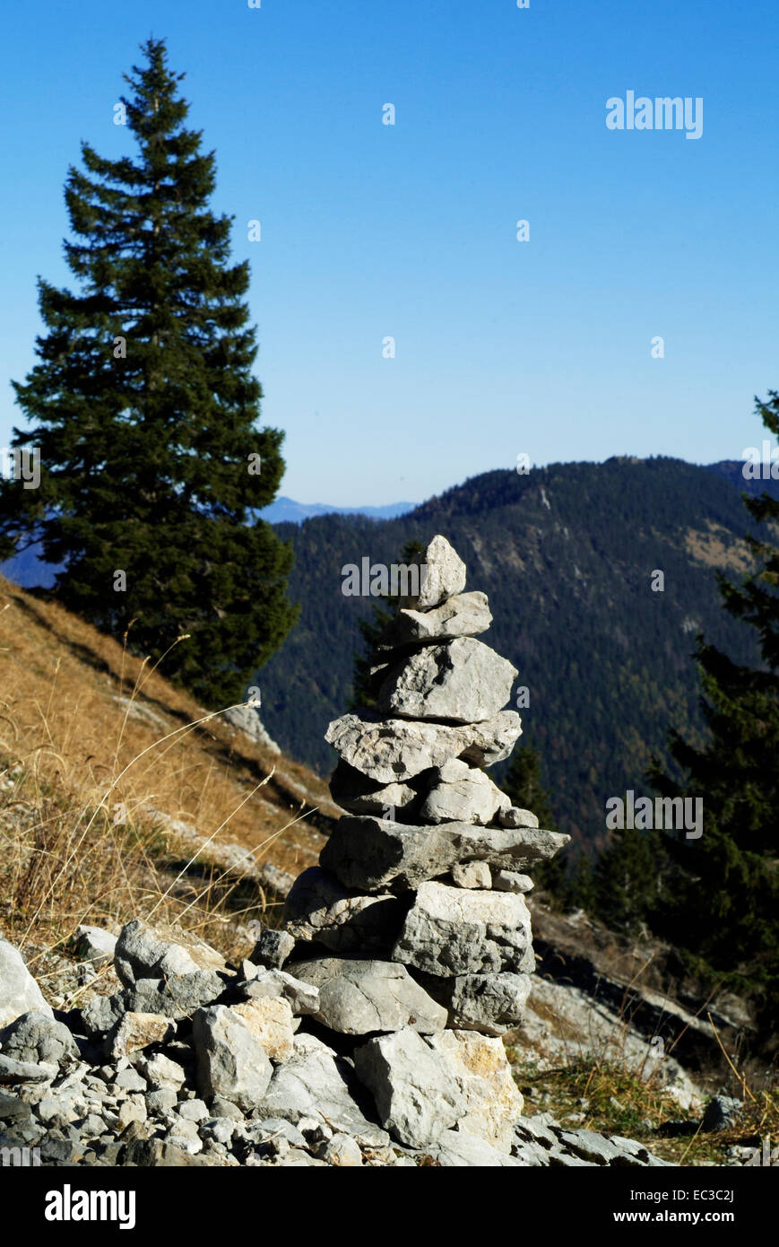Stack of Stones in Highland Landscape Stock Photo - Alamy