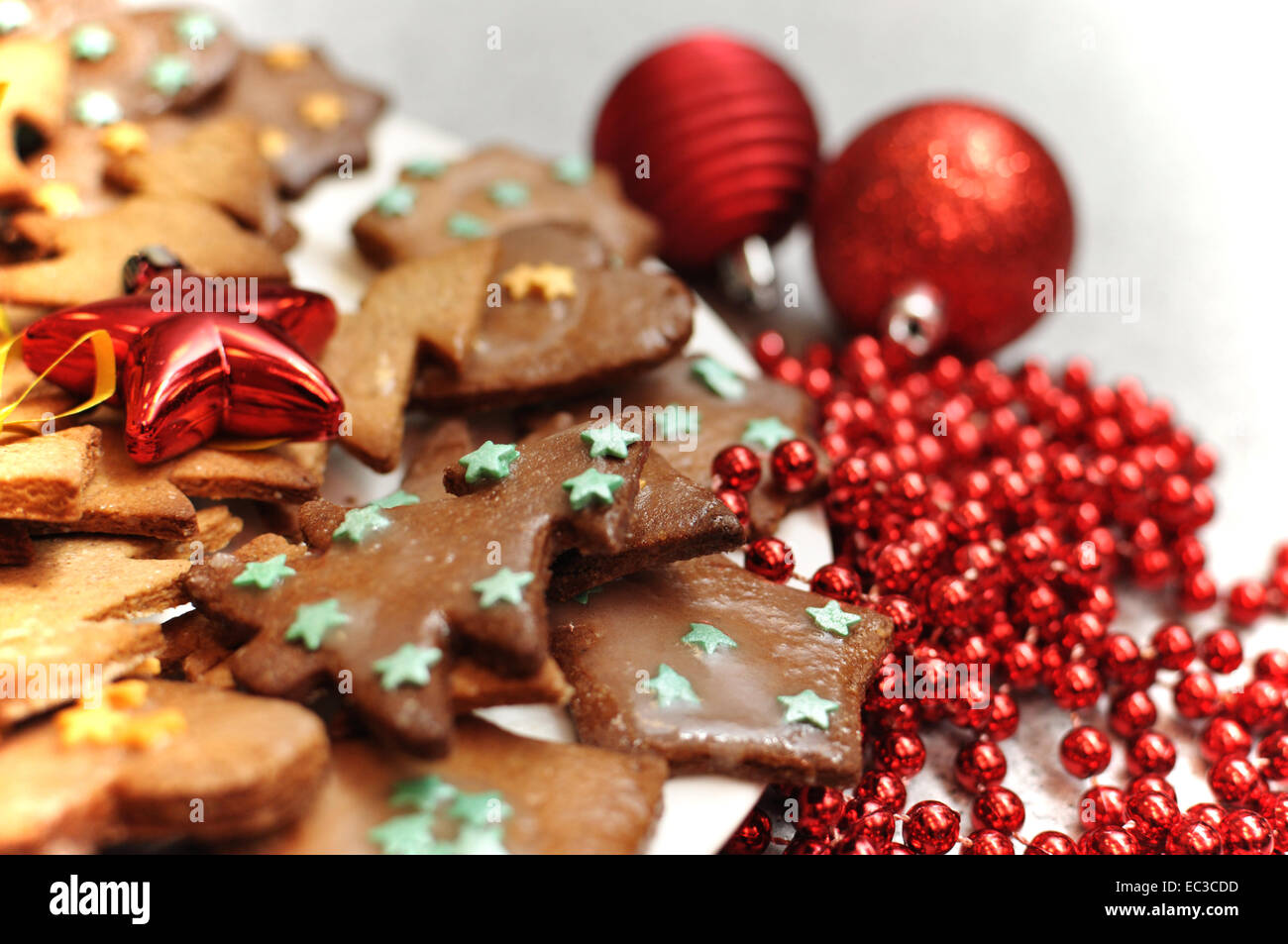 Glazed gingerbread biscuits Stock Photo - Alamy