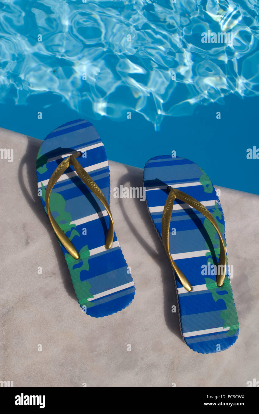 Flip Flops at the Pool Marge Stock Photo - Alamy