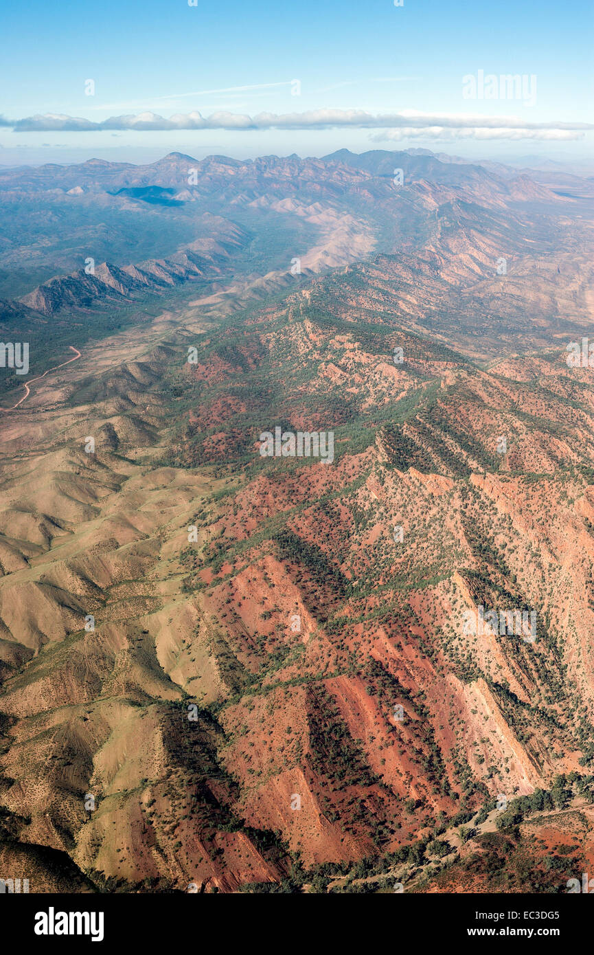 Aerial view of the ABC Range in South Australia's rugged Flinders ...