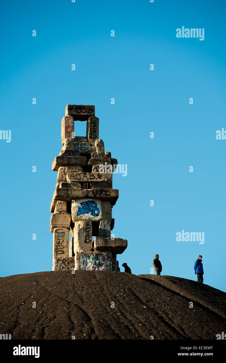 Sculpture on the Halde Rheinelbe coal mining dump in Gelsenkirchen ...