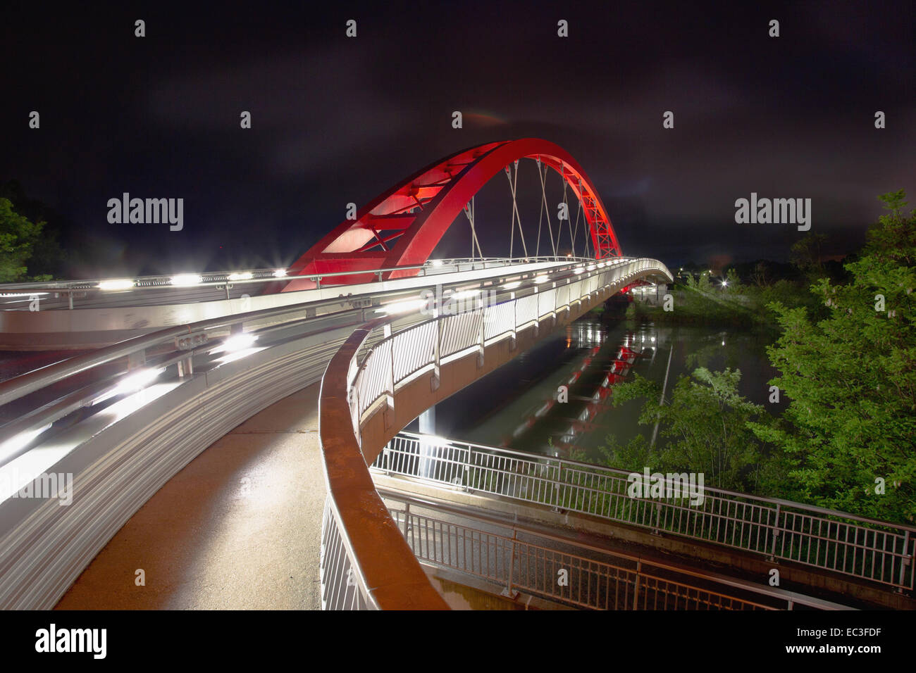 Arch Bridge in the night sky Stock Photo - Alamy