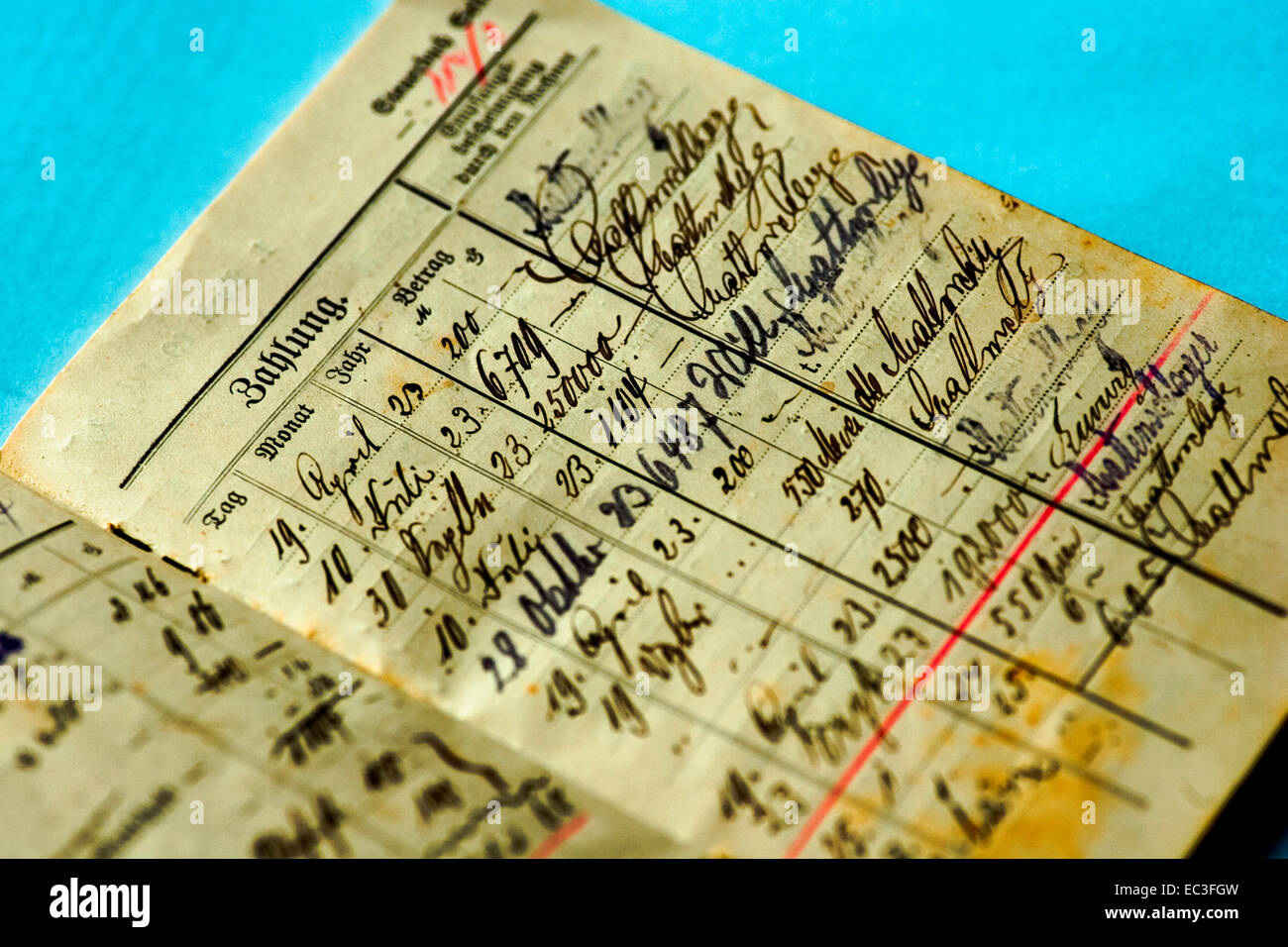 Old Paying Booklet Stock Photo - Alamy