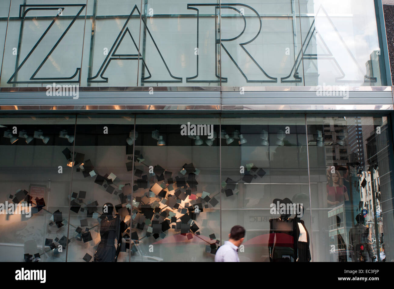 Storefront of ZARA on Fifth Avenue. The luxury tents, which are ...
