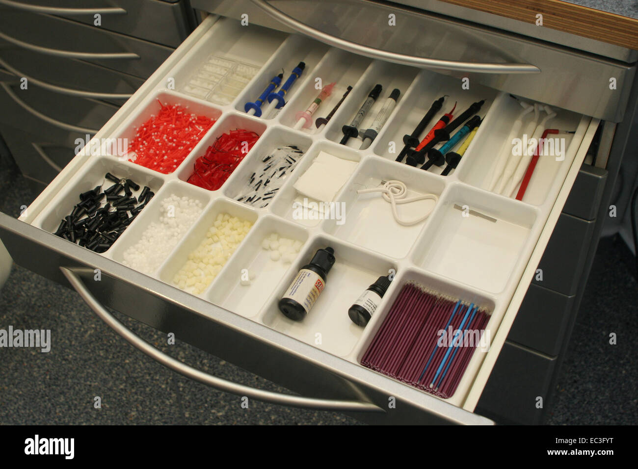 Dental Equipment in Drawer Stock Photo - Alamy