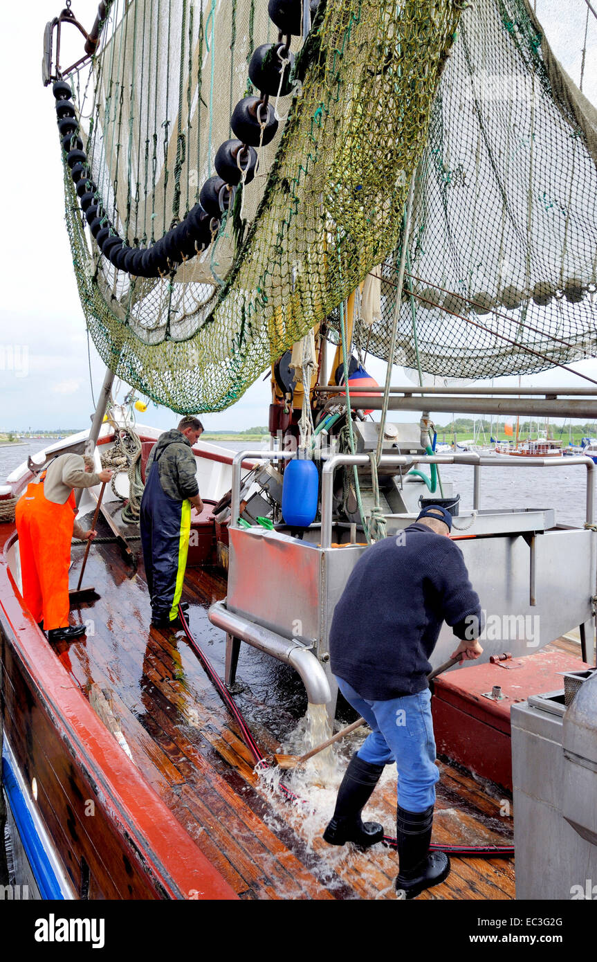 Fishermen Cleaning Fishing Boat Stock Photo - Alamy