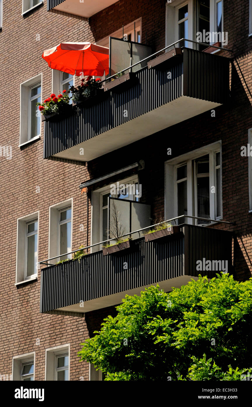 apartment building with balconies Stock Photo - Alamy