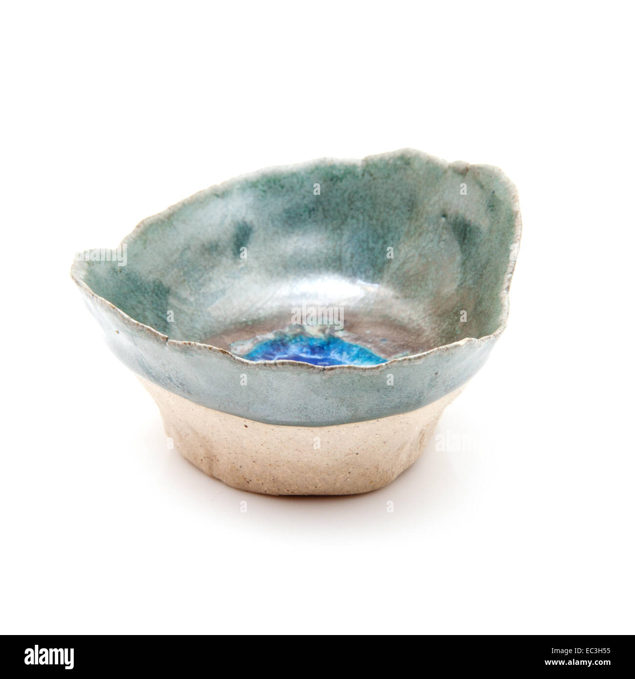 Handmade ceramic pinch pot isolated on a white studio background Stock ...