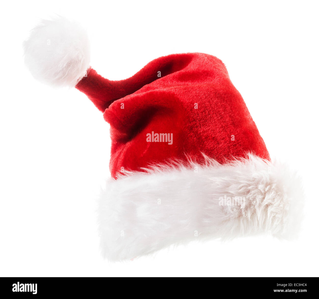 Santa Claus red hat isolated on white background Stock Photo - Alamy