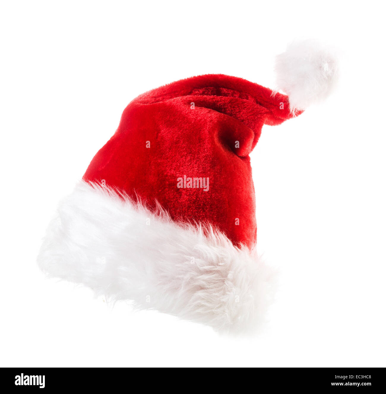 Santa Claus red hat isolated on white background Stock Photo - Alamy