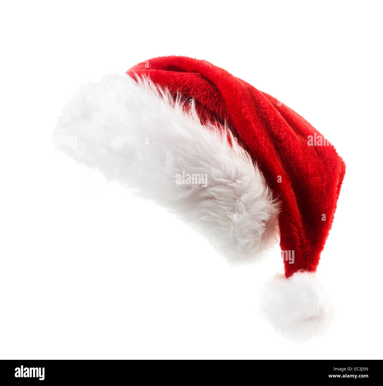Santa Claus red hat isolated on white background Stock Photo - Alamy