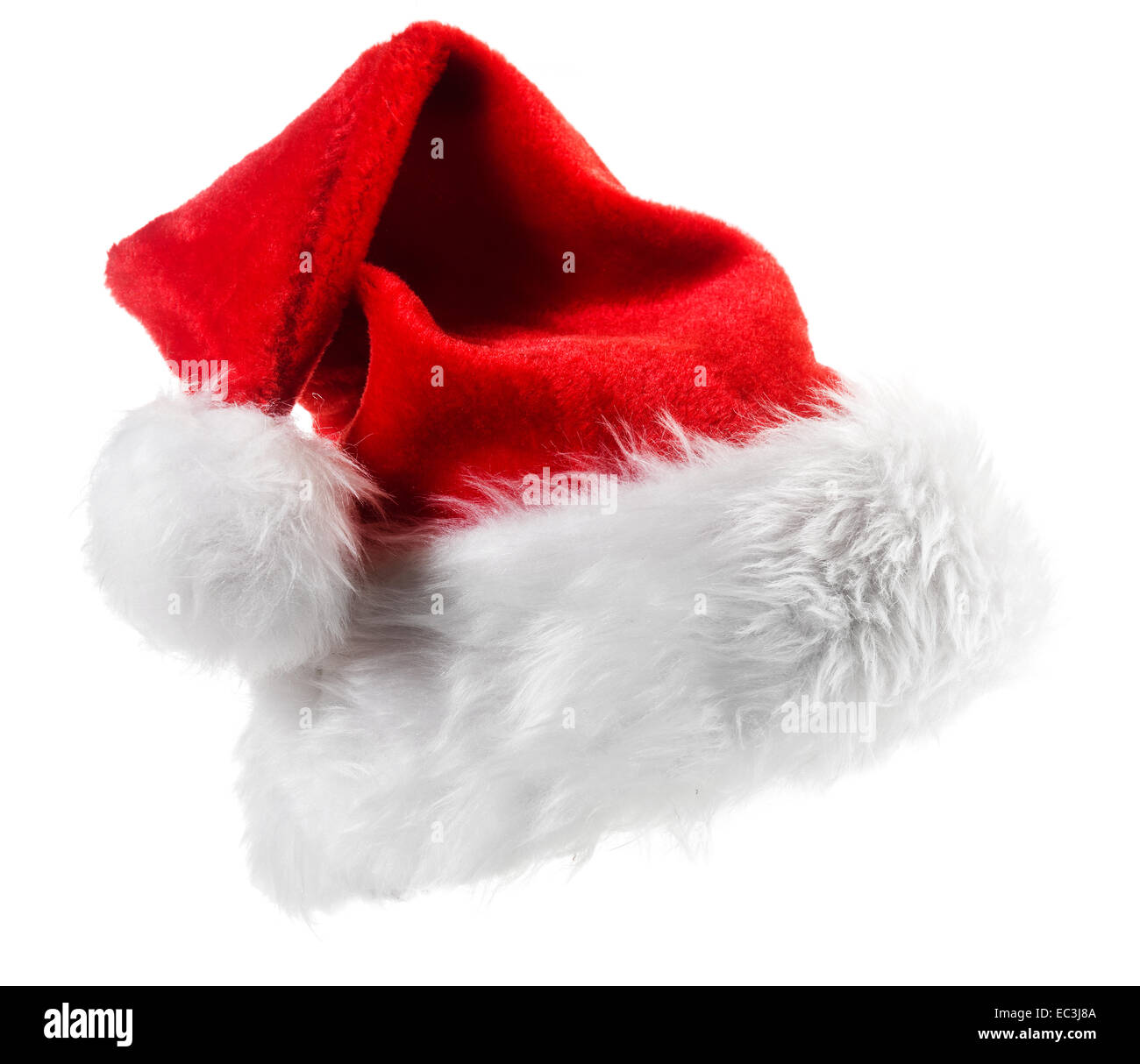 Santa Claus red hat isolated on white background Stock Photo - Alamy