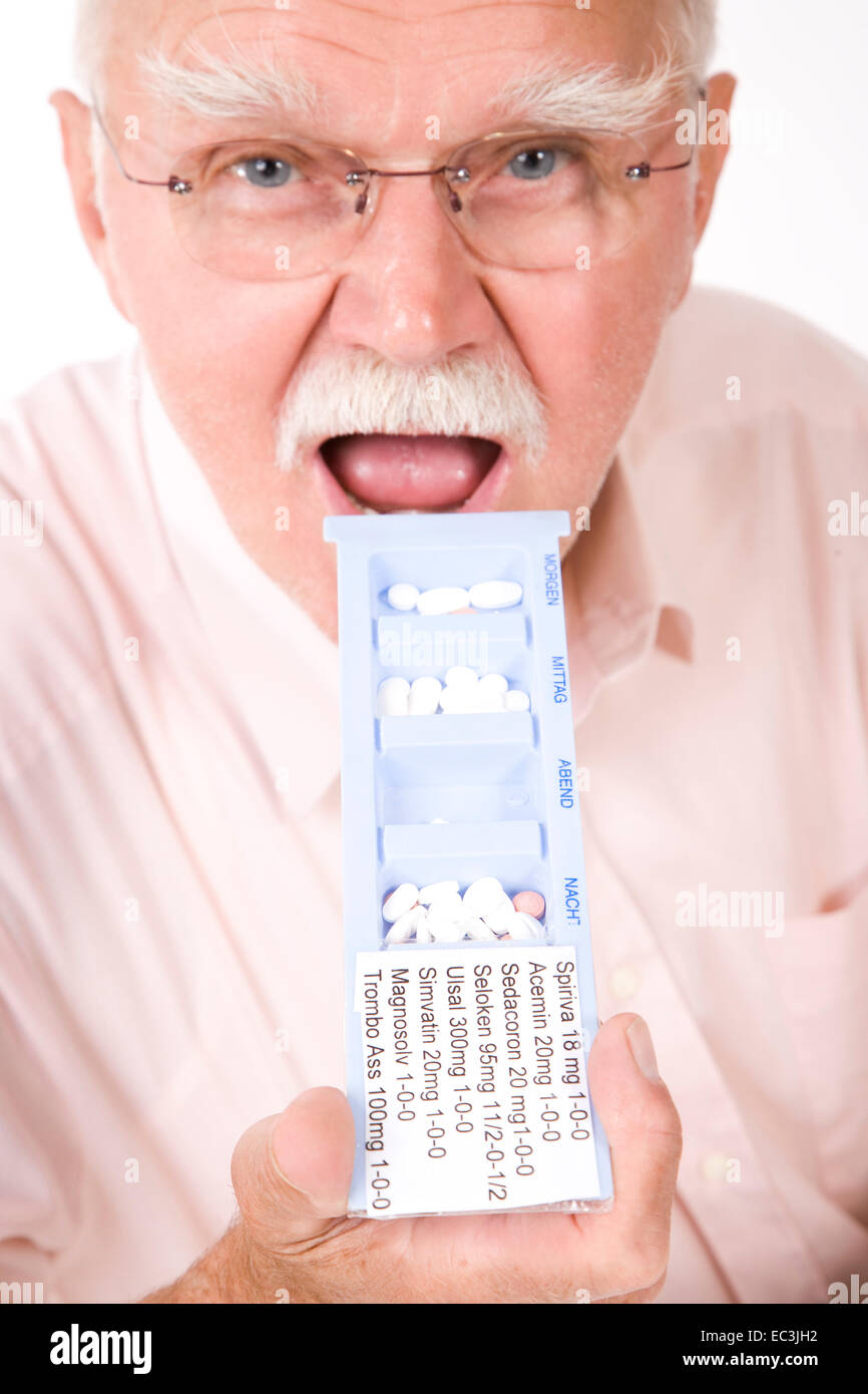 Man Taking Tablets Stock Photo - Alamy