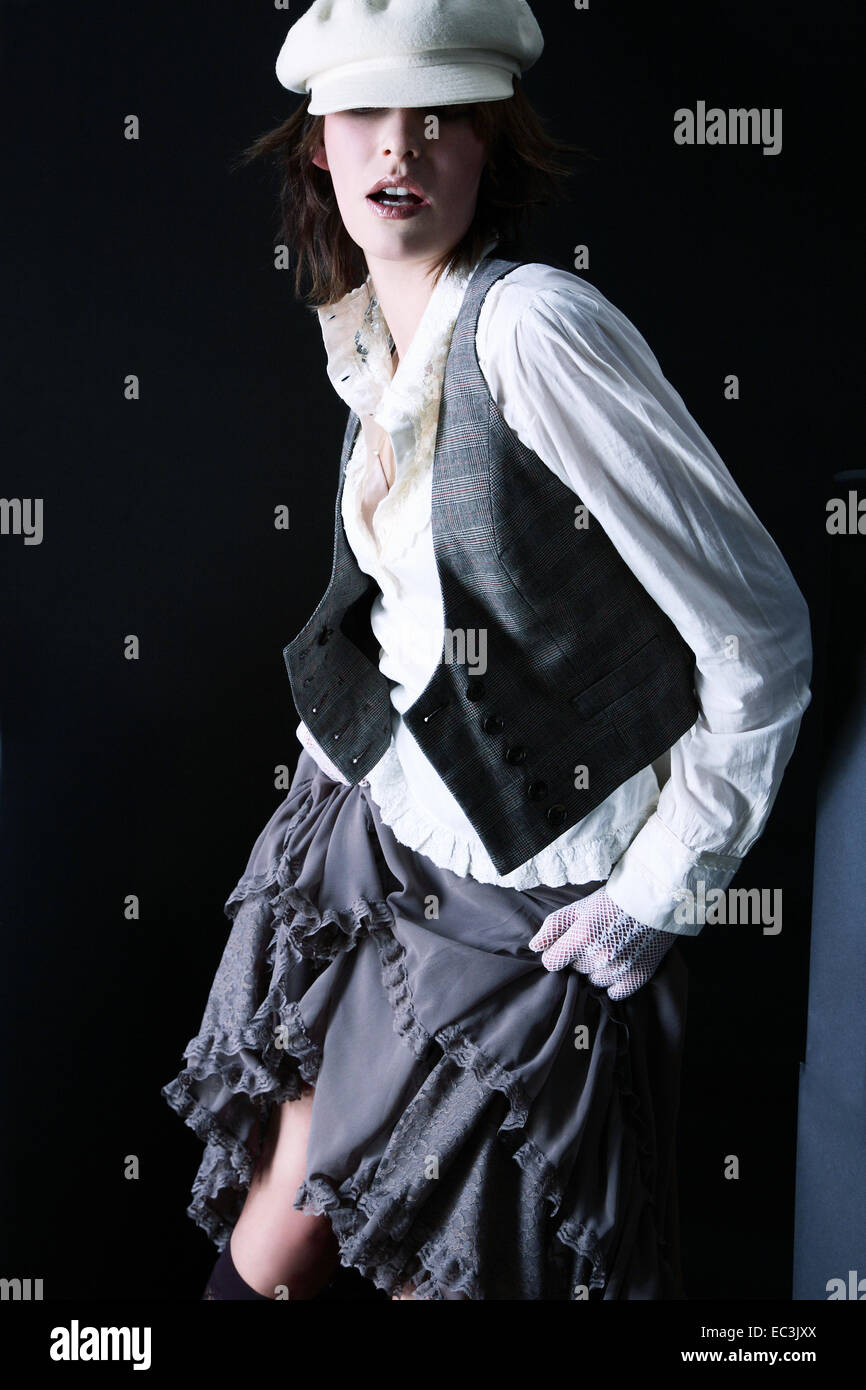 Woman wearing Cap Stock Photo - Alamy