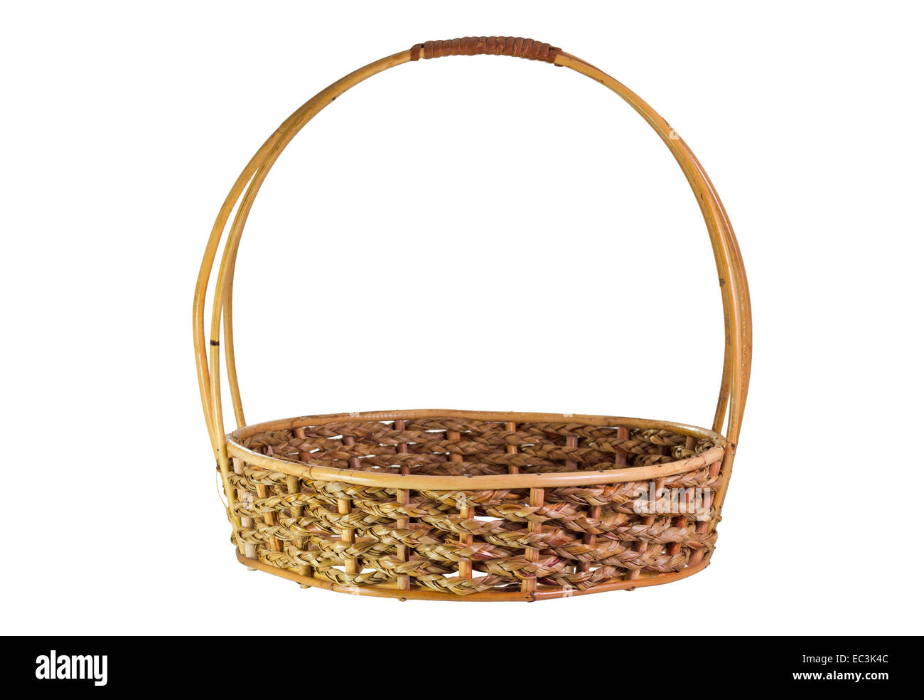 Empty Rattan Gift Basket on isolated white background Stock Photo - Alamy