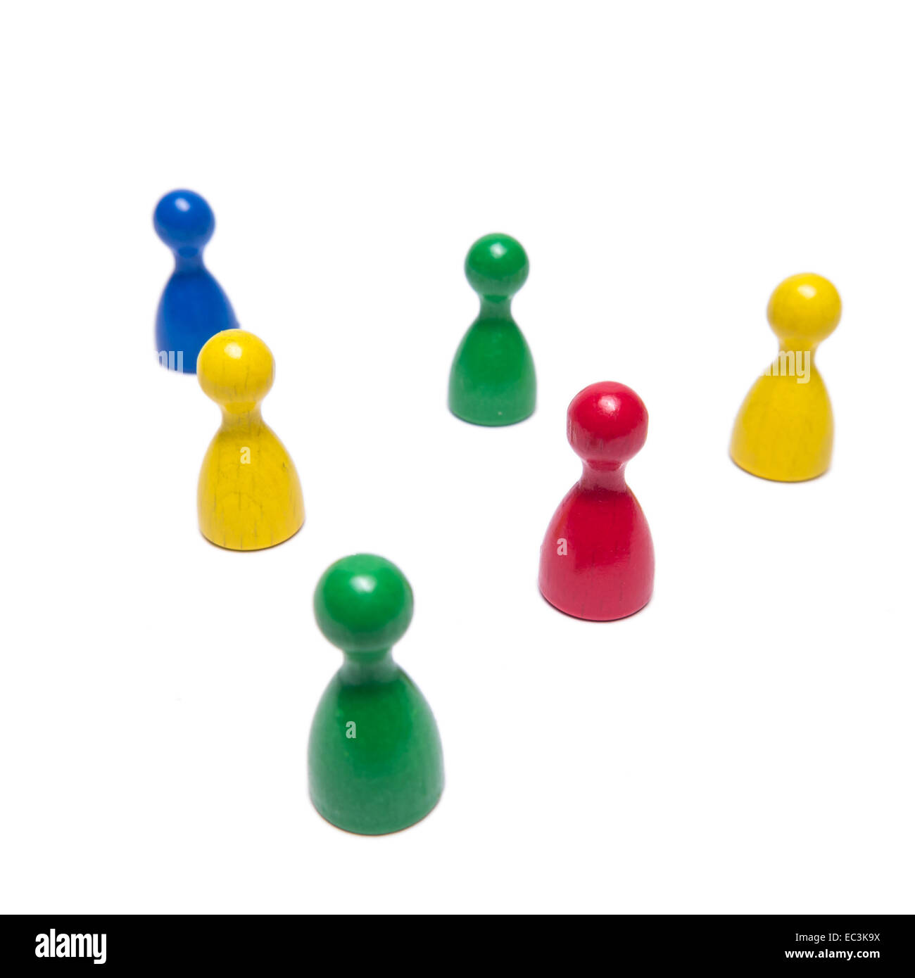 wooden figures on white background Stock Photo - Alamy