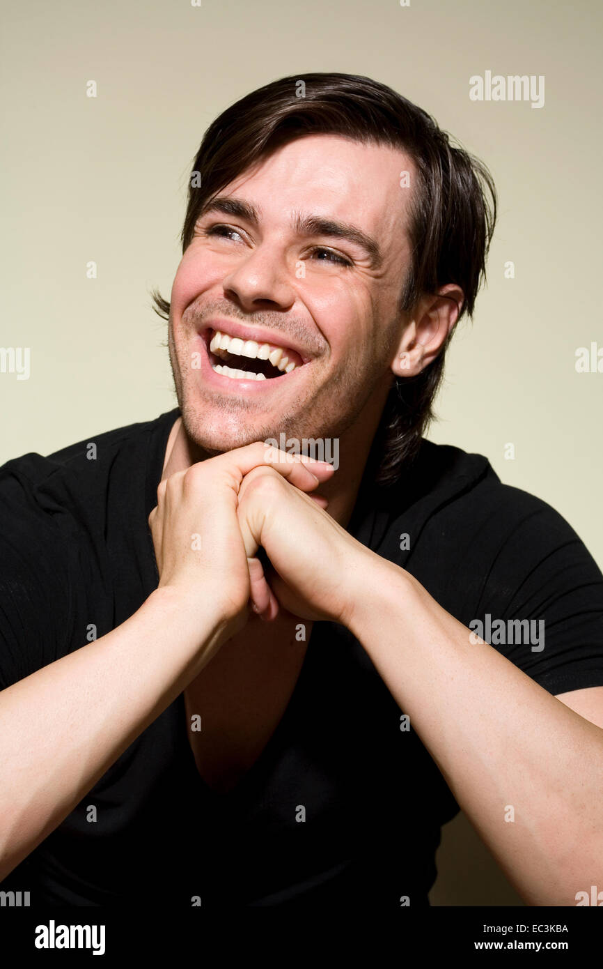 Portrait of a laughing Man Stock Photo - Alamy