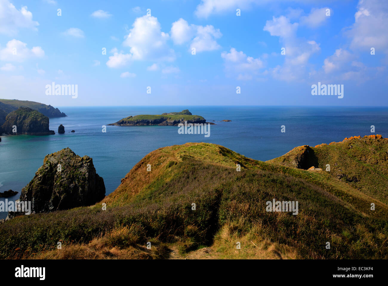 Mullion island Cornwall UK the Lizard peninsula Mounts Bay near Helston ...