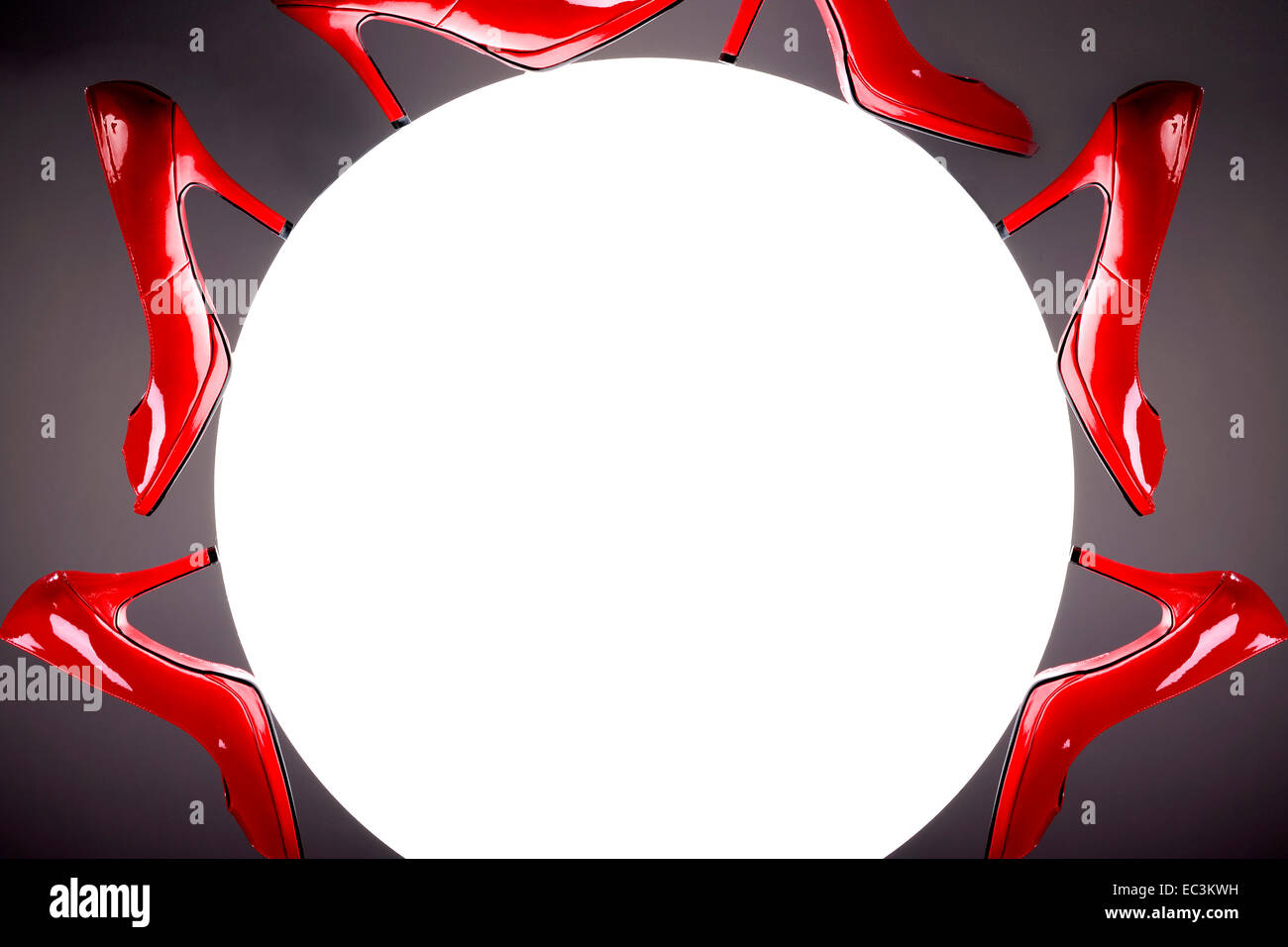 Red Patent Leather High Heels revolving Light Ball Stock Photo - Alamy