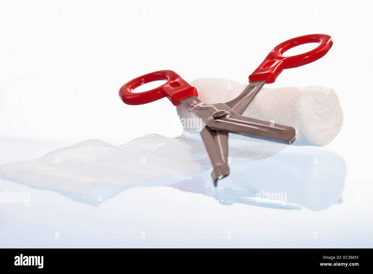Gauze Bandage and Scissors Stock Photo - Alamy