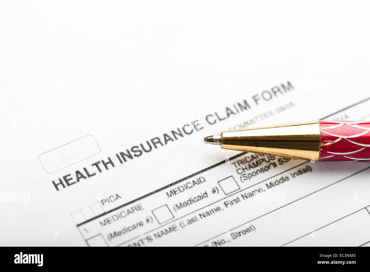 insurance claim form, paperwork and legal document, accidental and ...