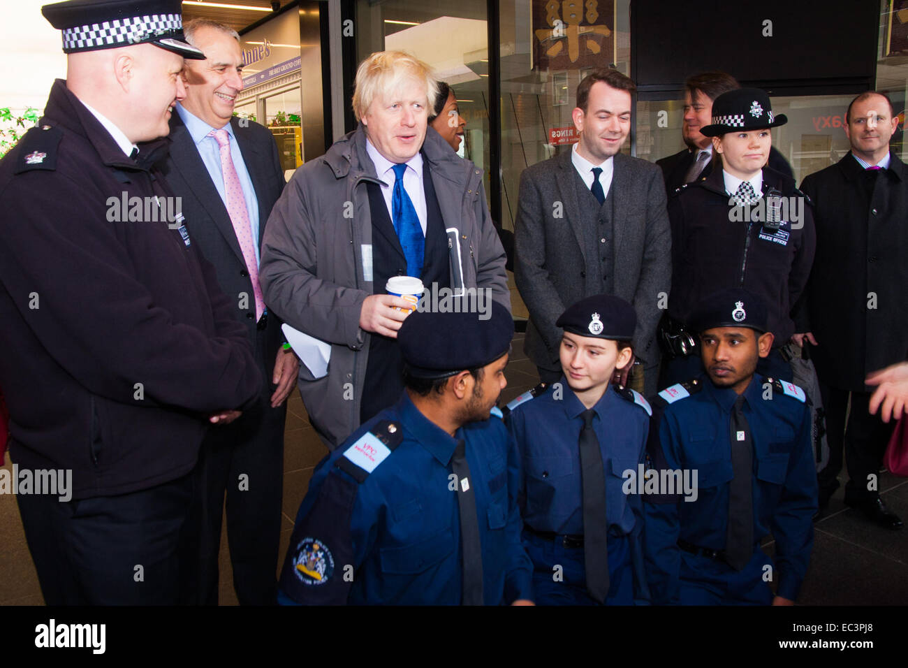 Ealing, London, UK. 9th December 2014. Mayor of London Boris Johnson ...