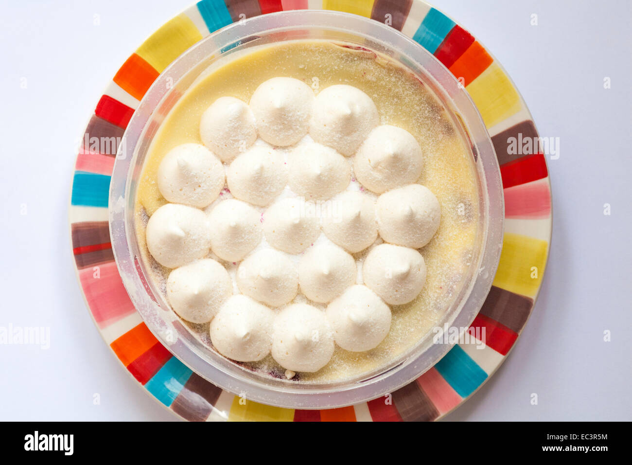 Marks & Spencer Eton Mess Cheesecake on colourful plate, looking down ...