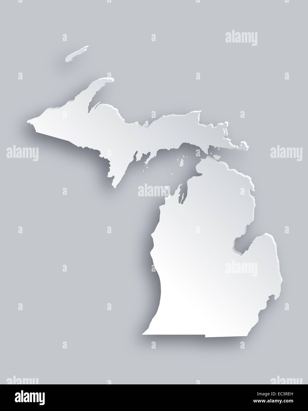 Geographical map of michigan