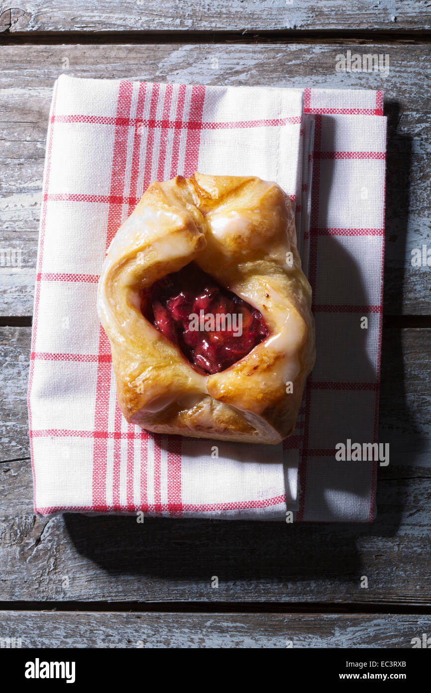 danish pastry filled with cherry jam Stock Photo - Alamy