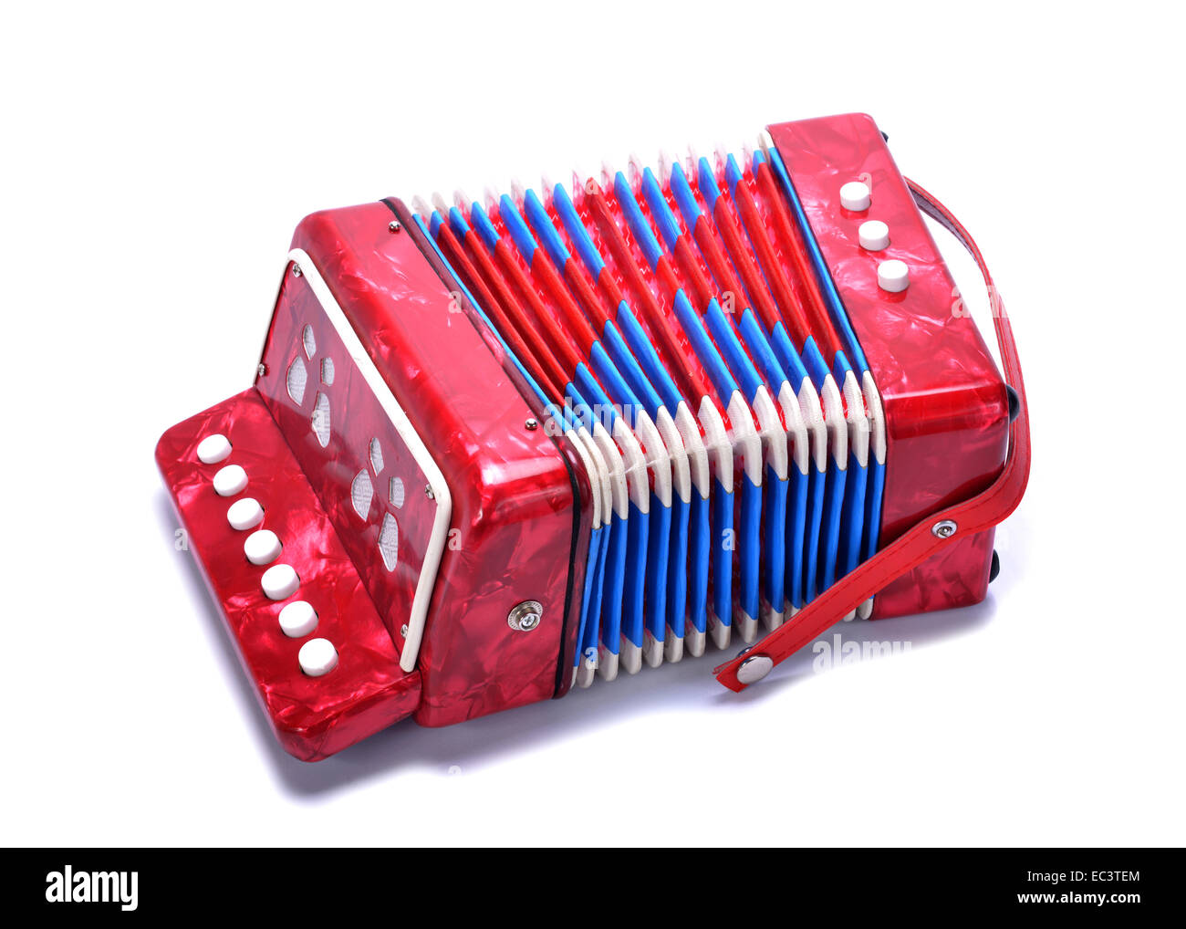 Photo of a red accordion, isolated on white Stock Photo - Alamy