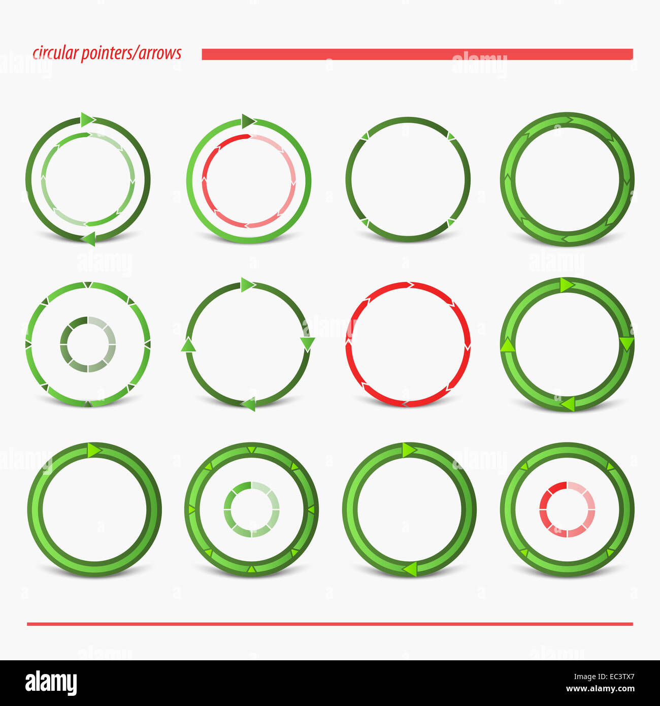 set of circular pointers and arrows. vector technology icons design ...