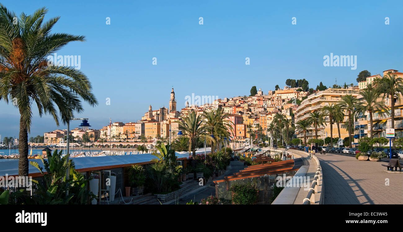 Stock Photo of the Beach Promenade of Menton at the French Rivera ...