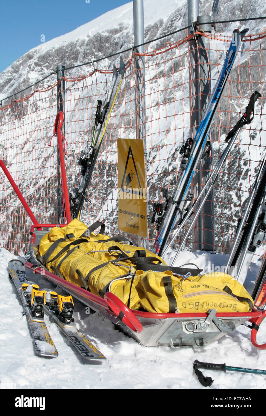 Rescue Sledge in Skiing Area in Berchtesgadener Land, Bavaria, Germany ...