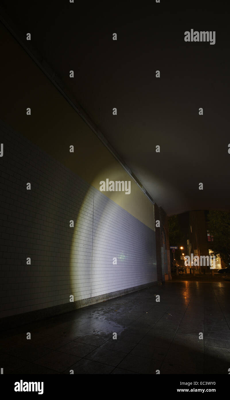 Pedestrian Underpass by Night Stock Photo - Alamy