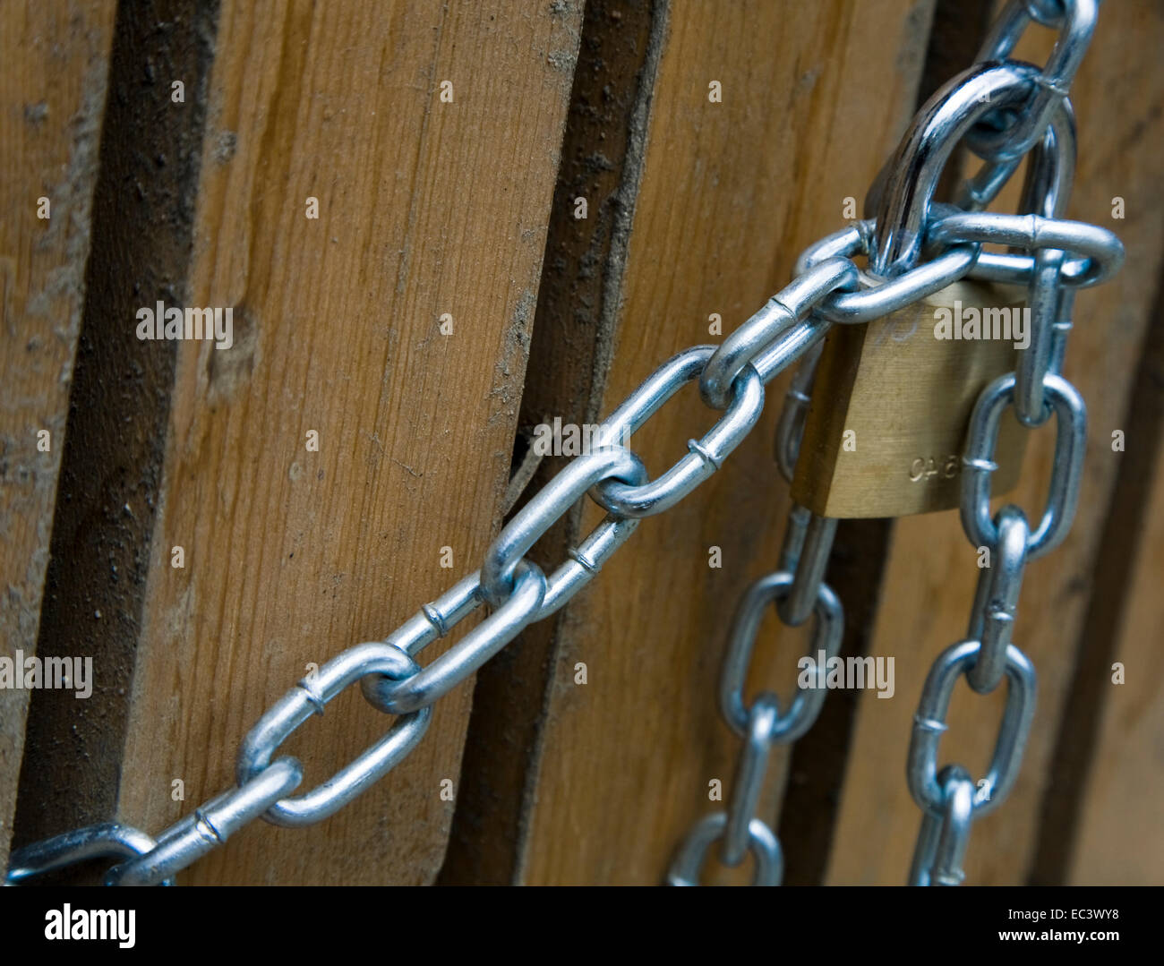 Metal Chain with Security Lock Stock Photo - Alamy