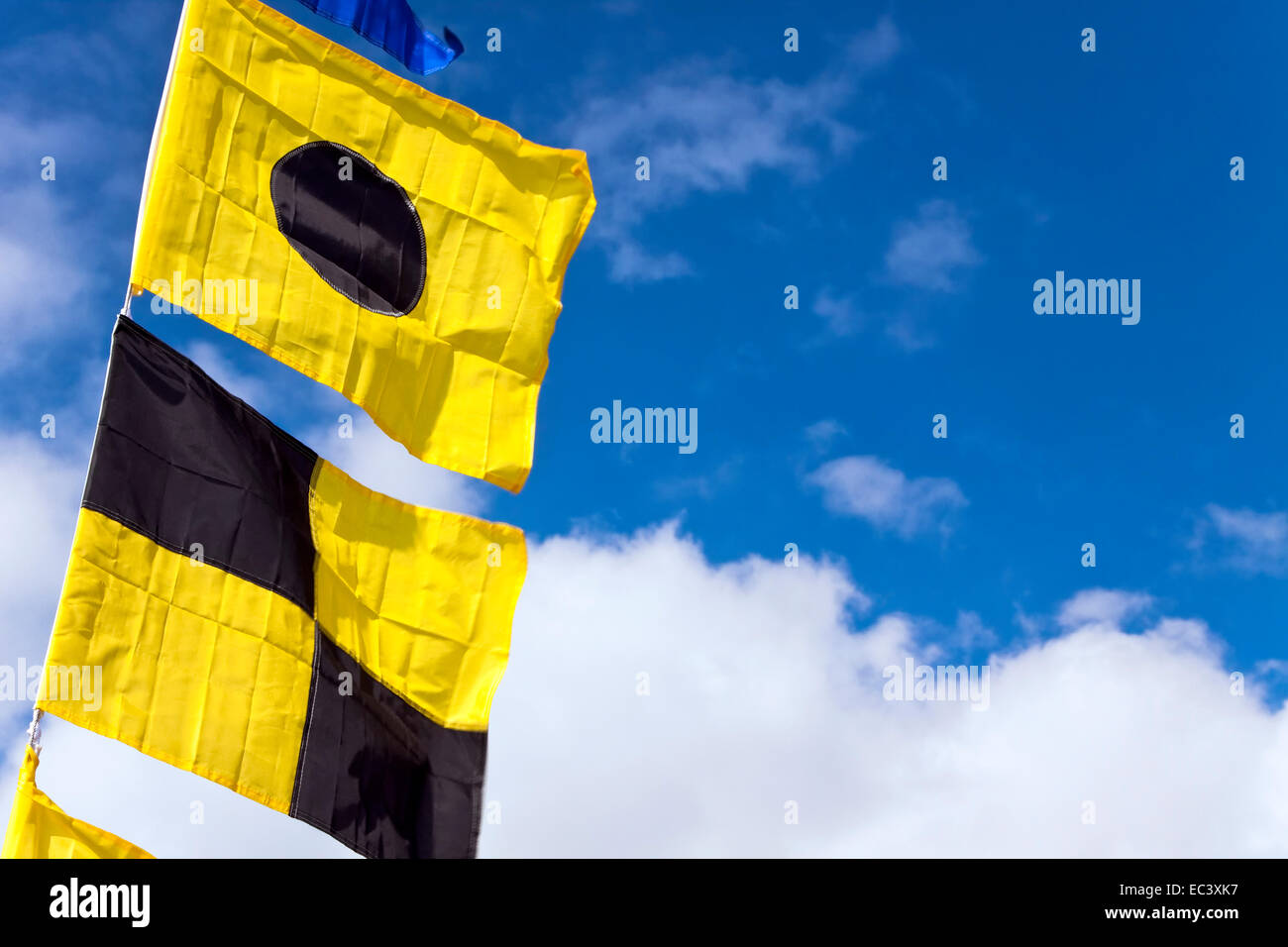 Flags for the signal alphabet with the navigation Stock Photo - Alamy