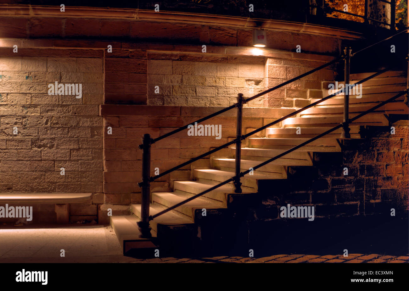 Stairs at night Stock Photo - Alamy