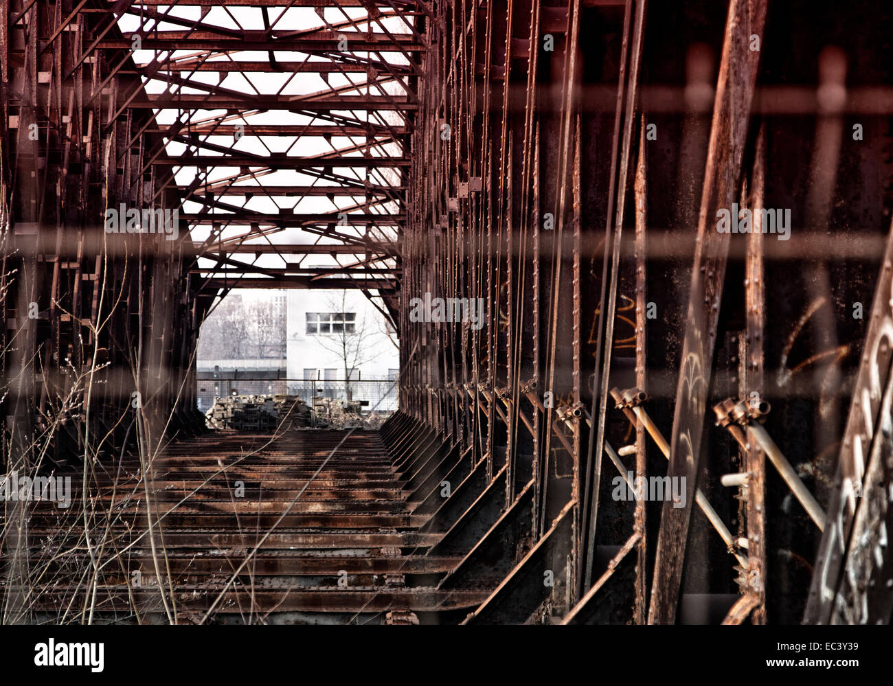 old and rusted railroad bridge Stock Photo - Alamy