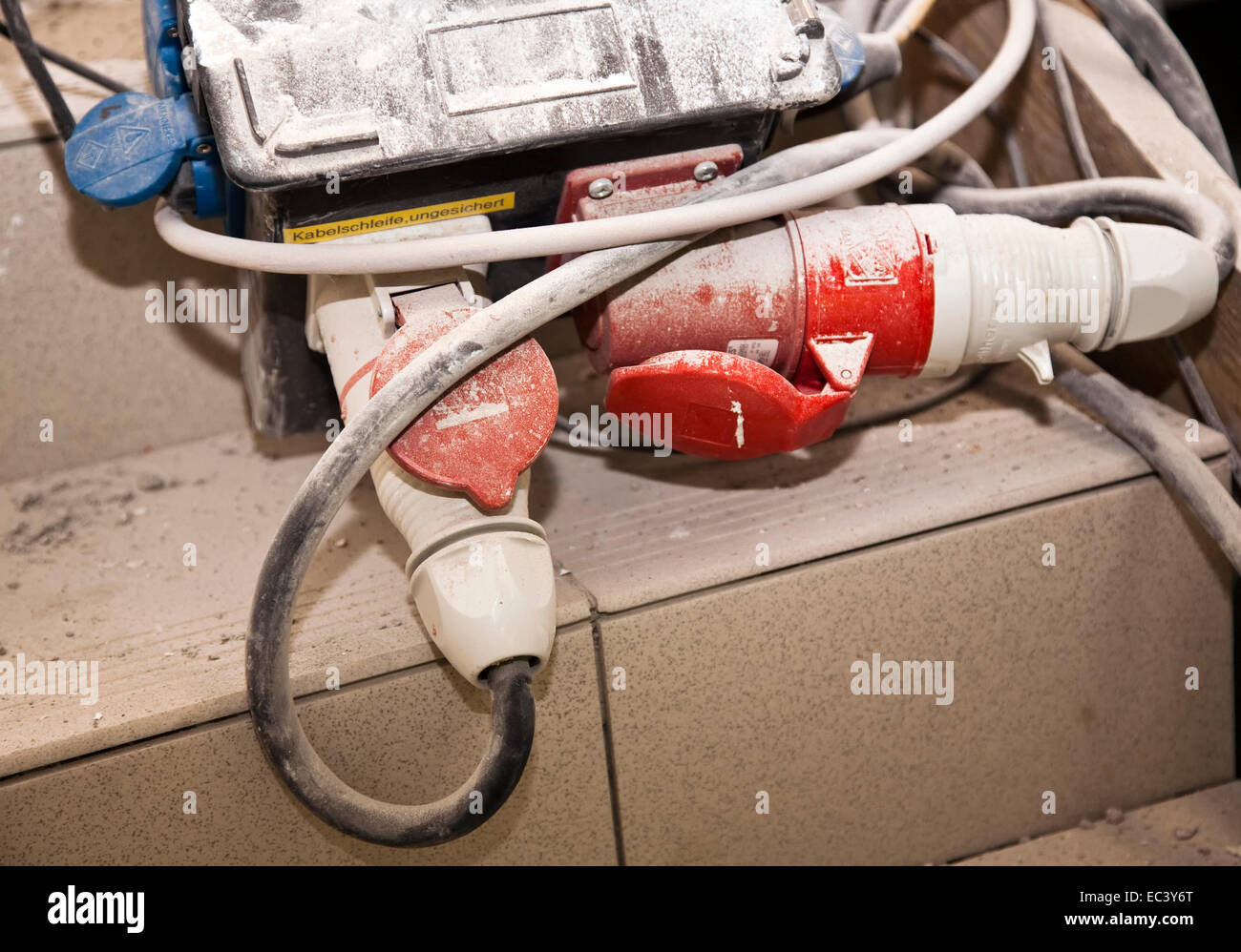 Current distributor on a building site Stock Photo - Alamy