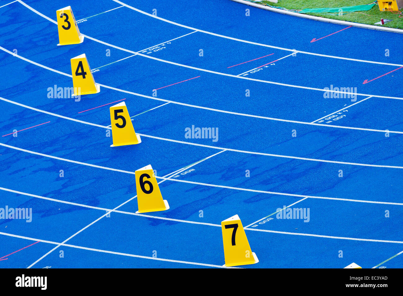 Blue tartan track Stock Photo - Alamy