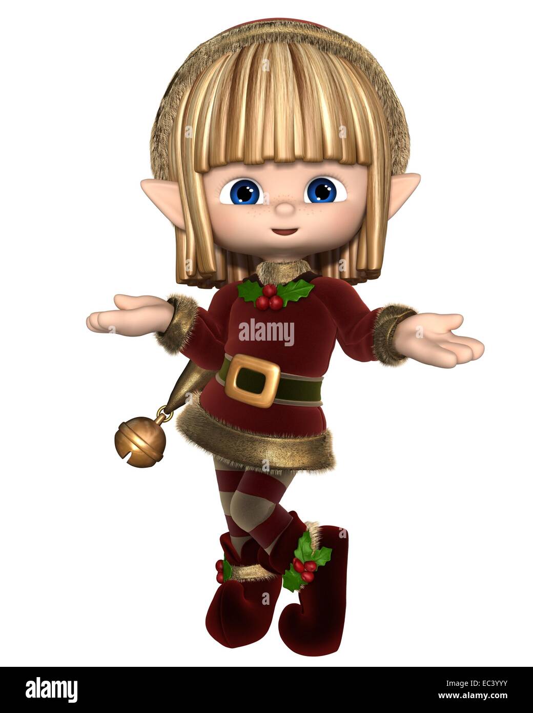 Cute Happy Toon Christmas Elf Stock Photo - Alamy