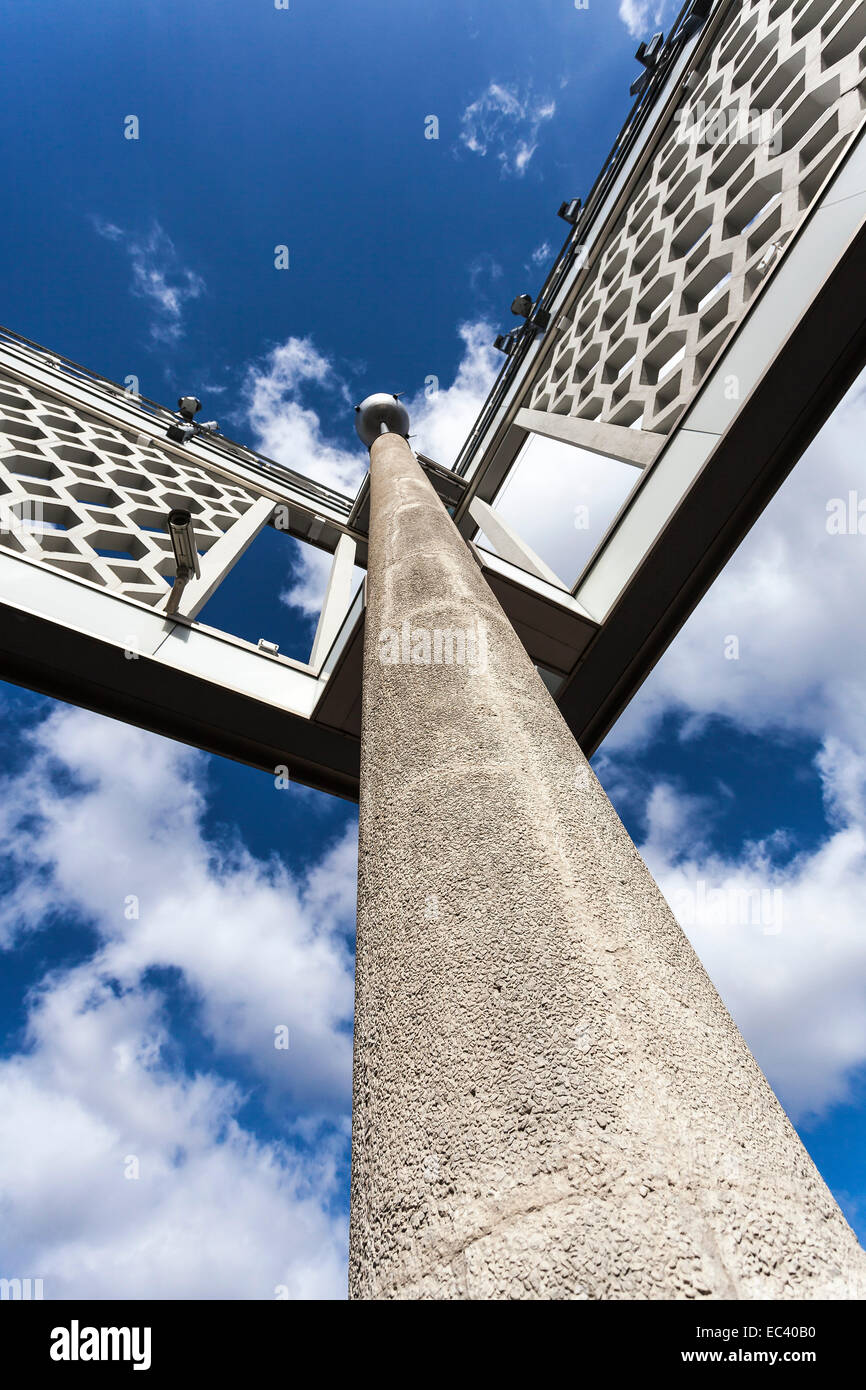 nostalgic building with concrete columns Stock Photo - Alamy