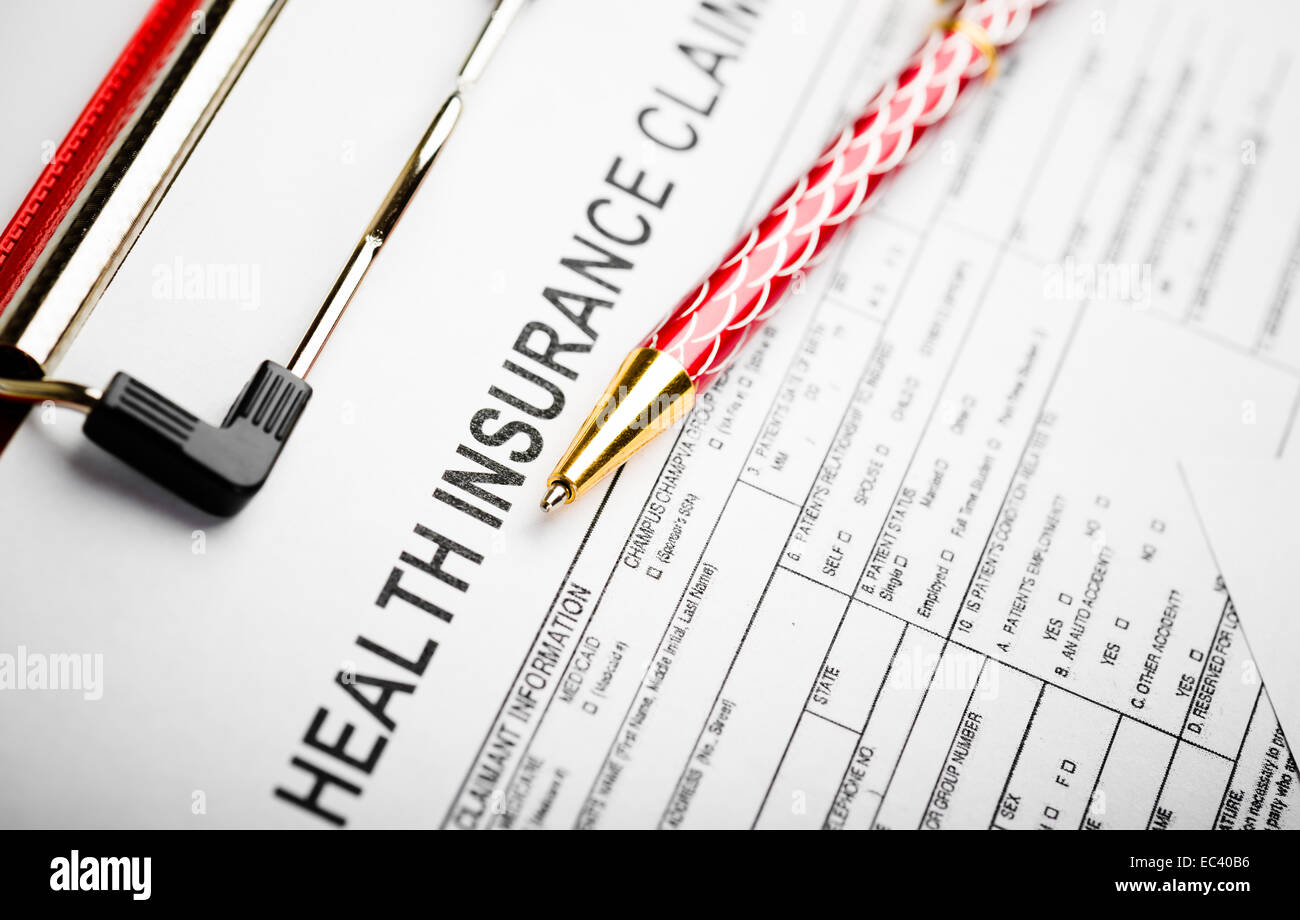 insurance claim form, paperwork and legal document, accidental and ...